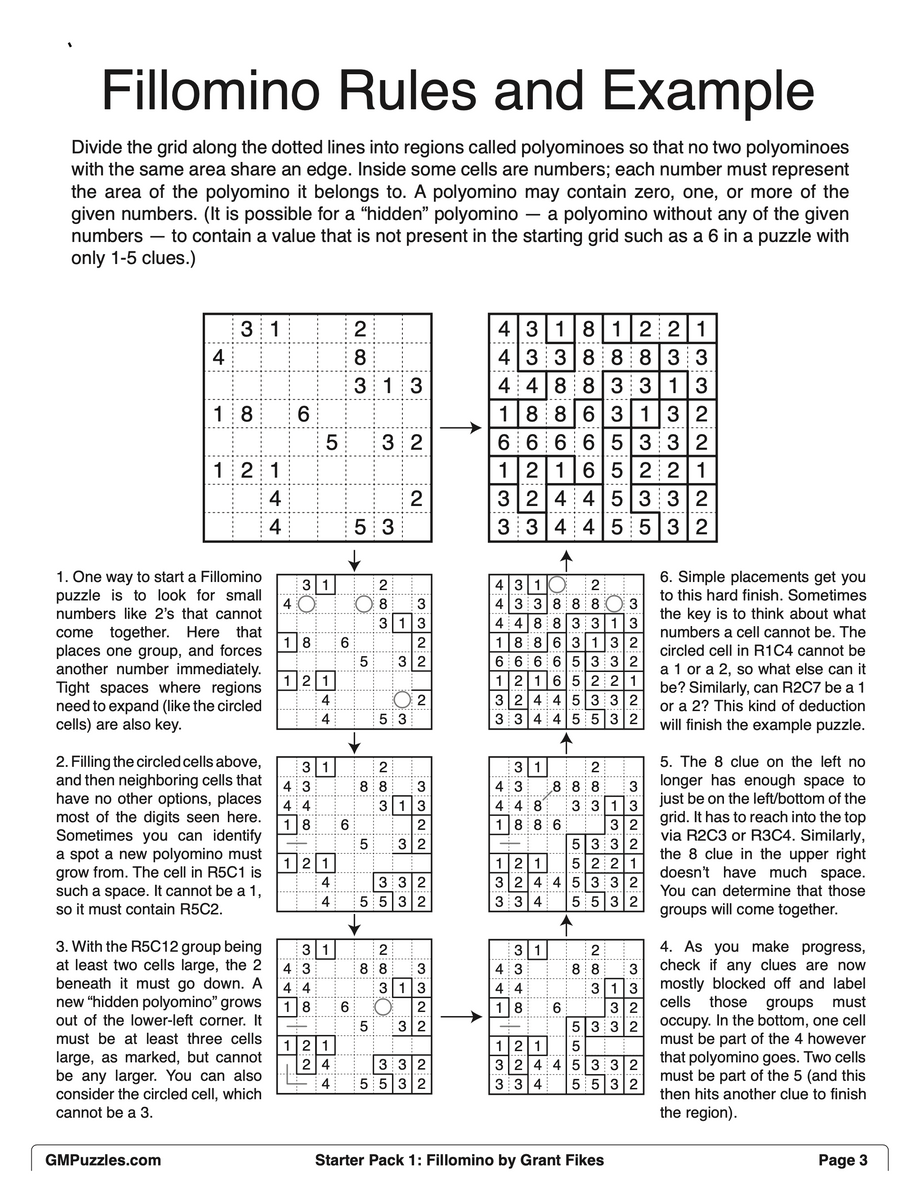 Starter Pack 1: Fillomino – Grandmaster Puzzles